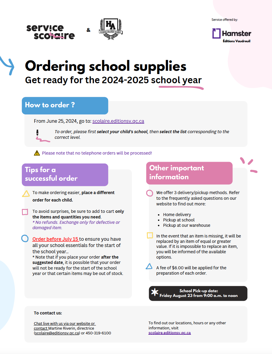 SCHOOL SUPPLIES 2024-2025